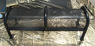 perforated metal bench