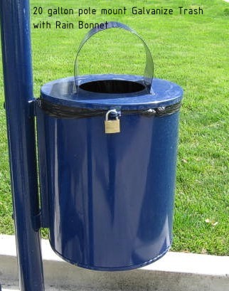 20 Gallon Trash Receptacle Pole Mount