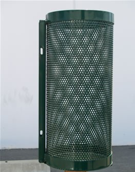 15 Gallon Perforated Metal Pole Mount Trash Receptacles